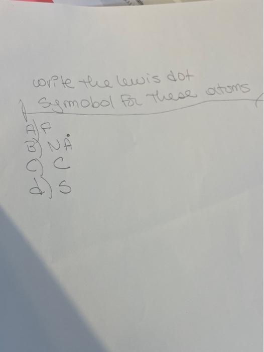 Solved cwrite the lewis dot Symobol for these atoms N C C ds | Chegg.com