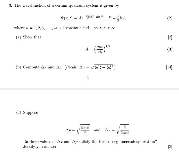 Solved 3. The wavefunction of a certain quantum system is | Chegg.com