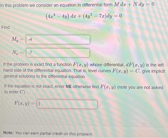 Solved In this problem we consider an equation in | Chegg.com