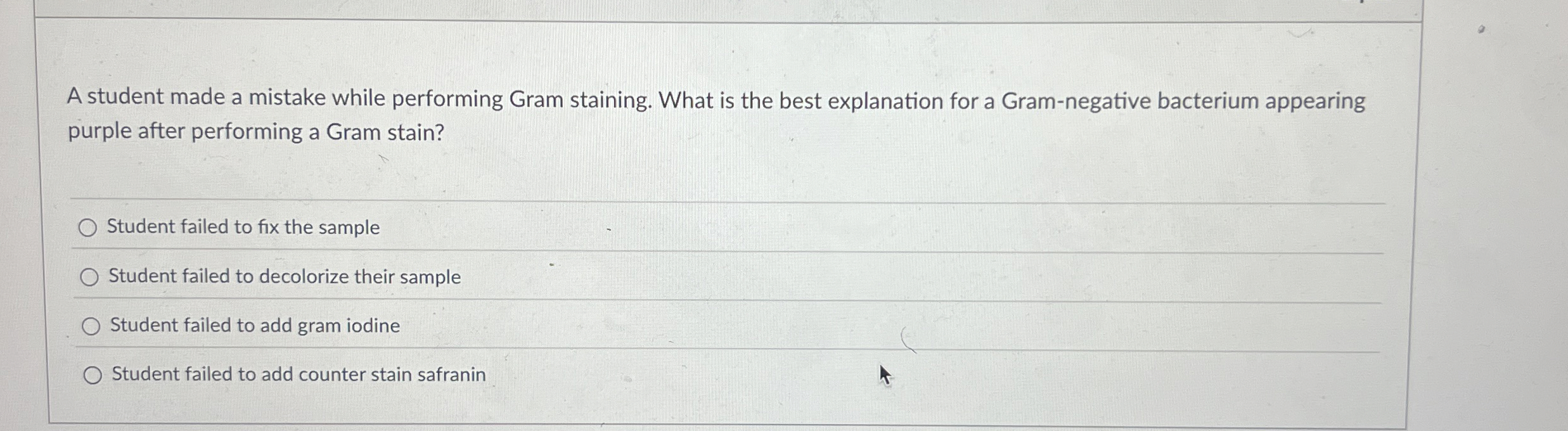 Solved A student made a mistake while performing Gram | Chegg.com