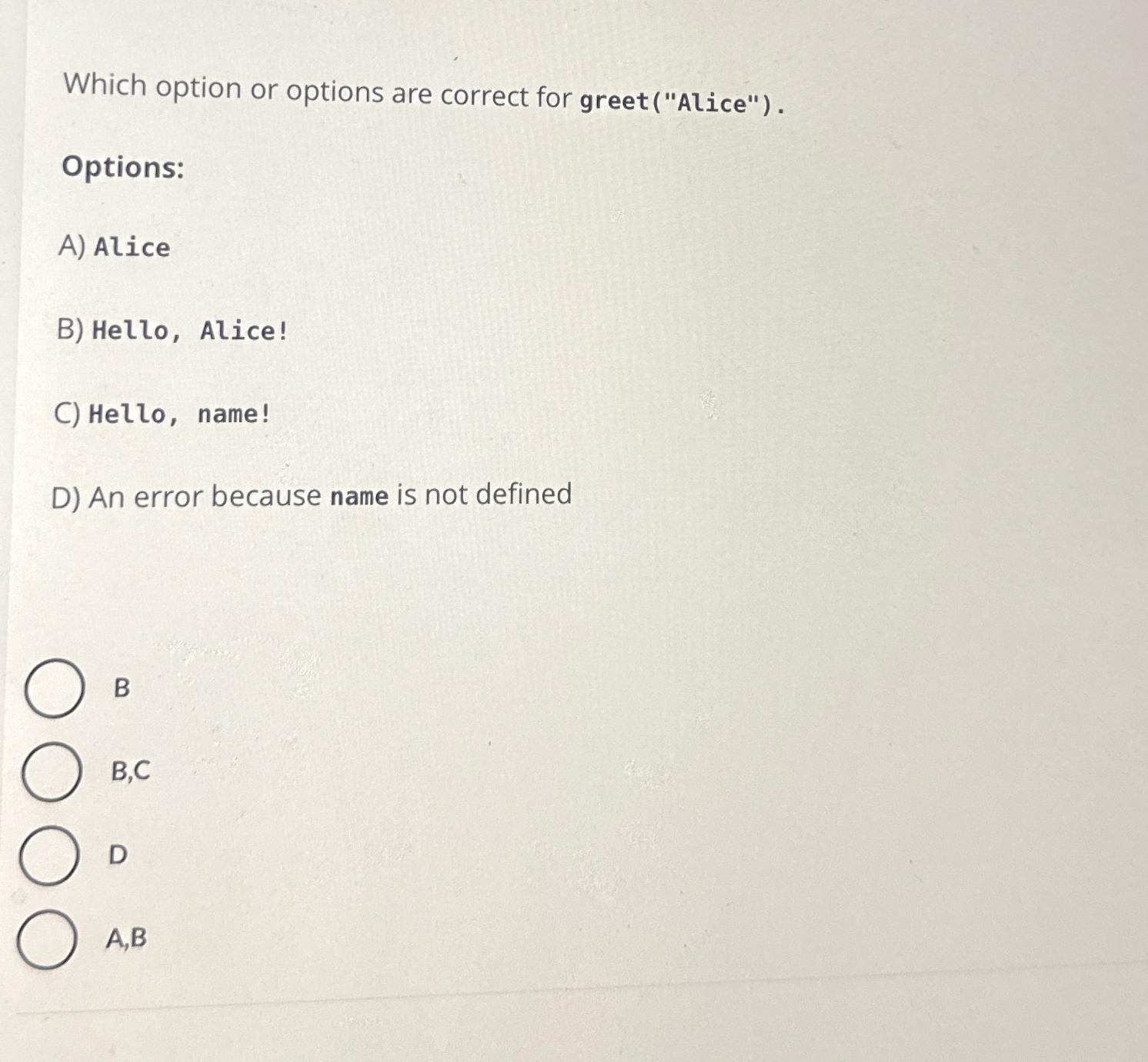 Solved Which option or options are correct for | Chegg.com