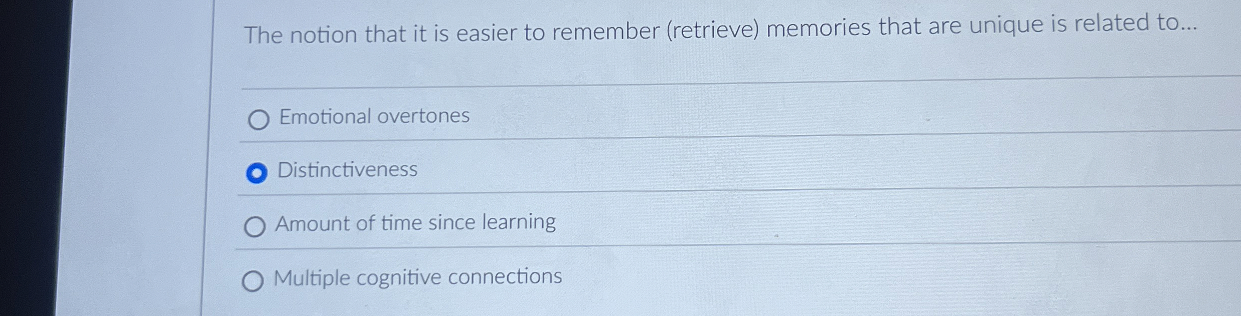 Solved The notion that it is easier to remember (retrieve) | Chegg.com
