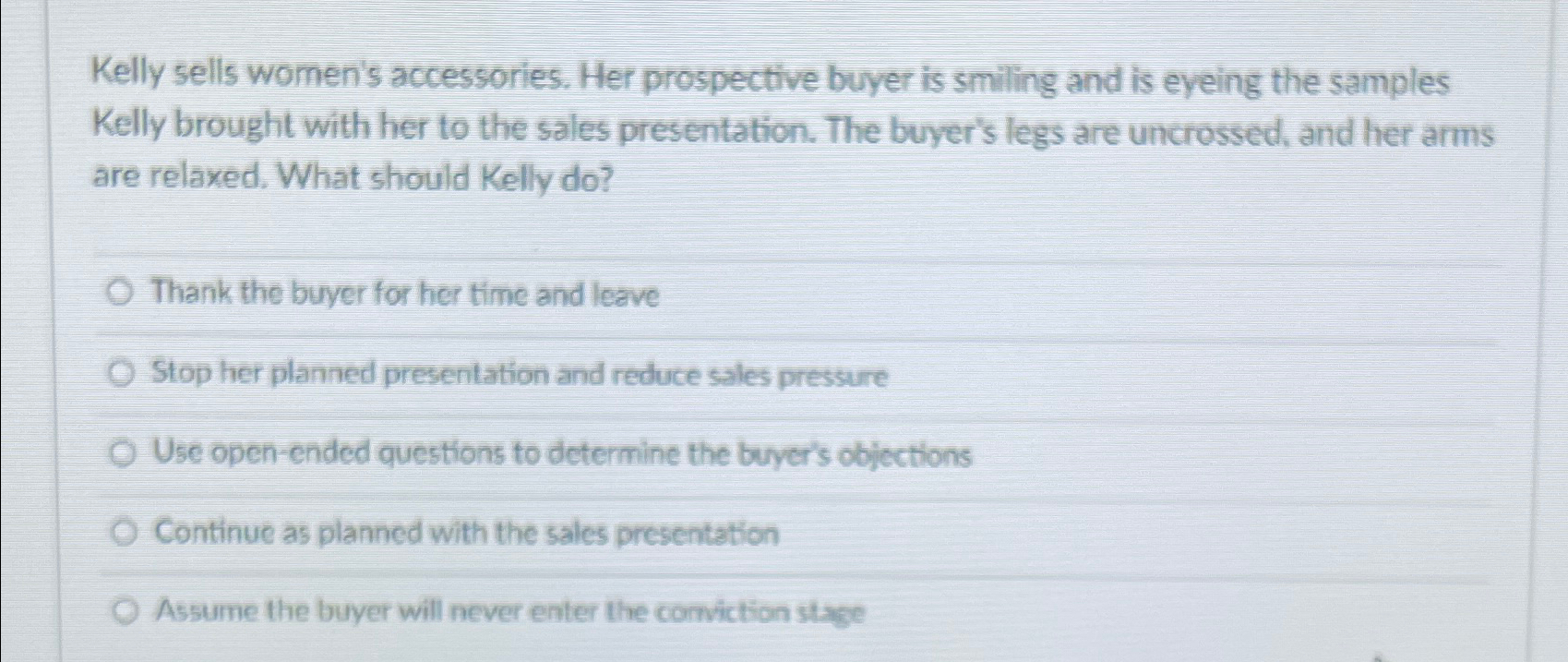 Solved Kelly sells women's accessories. Her prospective | Chegg.com