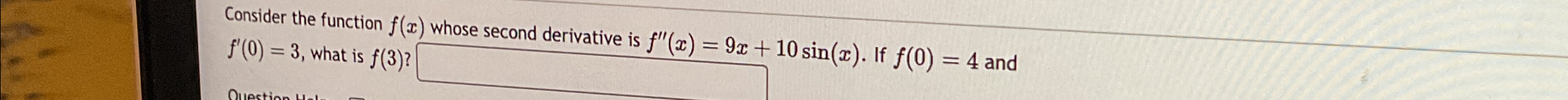 Solved Consider the function f(x) ﻿whose second derivative | Chegg.com