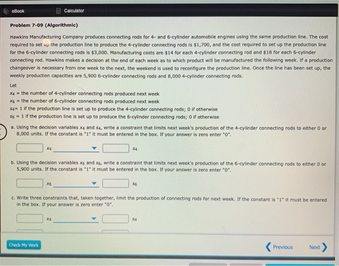 Solved eBook Calculator Problem 7-09 (Algorithmic) Hawkins | Chegg.com Solved eBook Calculator Problem 7-09 (Algorithmic) Hawkins | Chegg.com