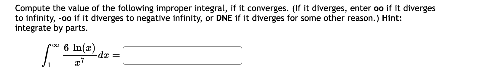 Solved Compute the value of the following improper integral, | Chegg.com