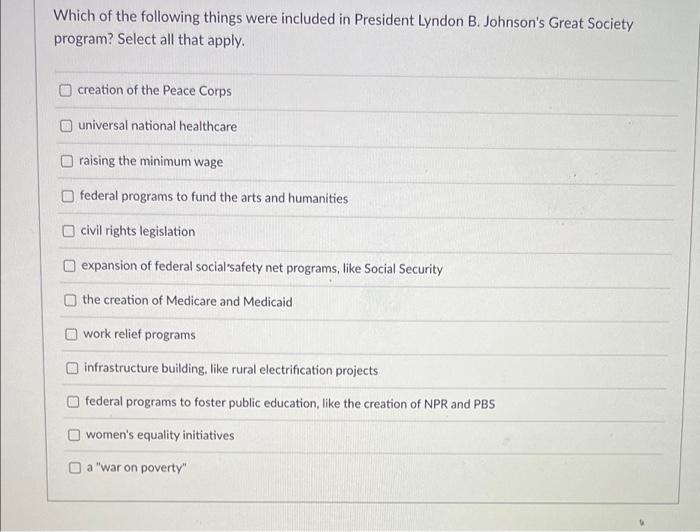 Which of the following things were included in | Chegg.com