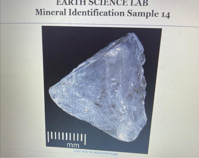 Solved EARTH SC CE LAB Mineral Identification Sample 14 | Chegg.com