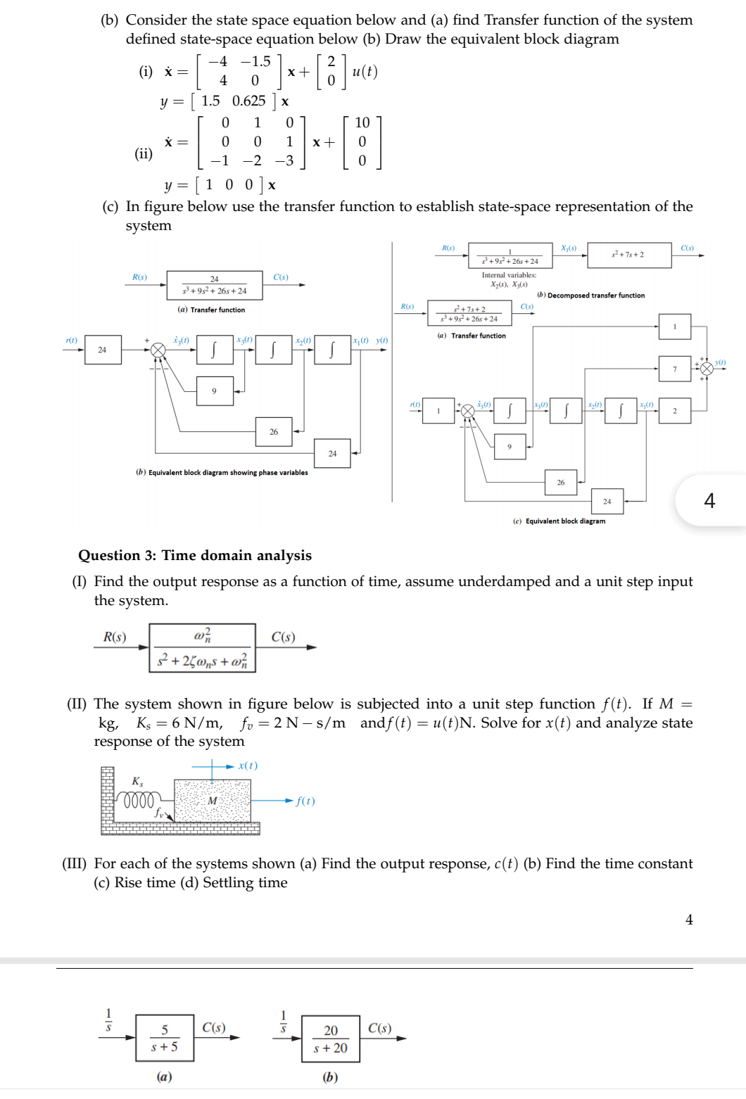 B ﻿consider The State Space Equation Below And A