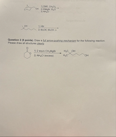 Solved (Question 2 ( 5 ﻿points). ﻿Draw a full arrow-pushing | Chegg.com