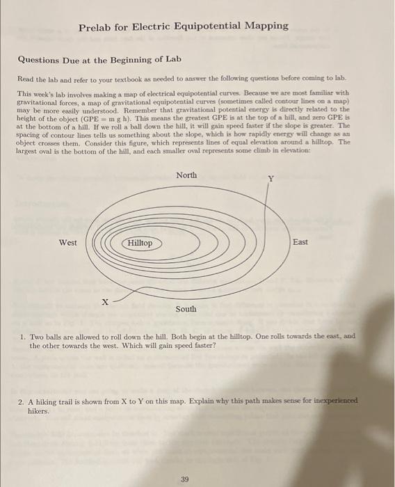 Solved Prelab for Electric Equipotential Mapping Questions | Chegg.com
