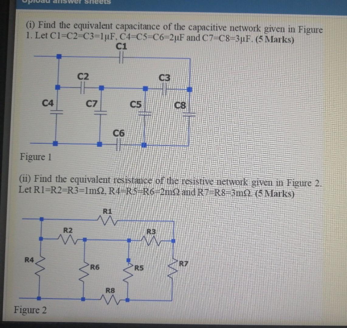 Solved CIS (1) Find the equivalent capacitance of the | Chegg.com