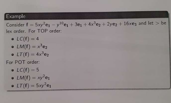 Solved computer algebra homework, lessons"Grobner basis for | Chegg.com