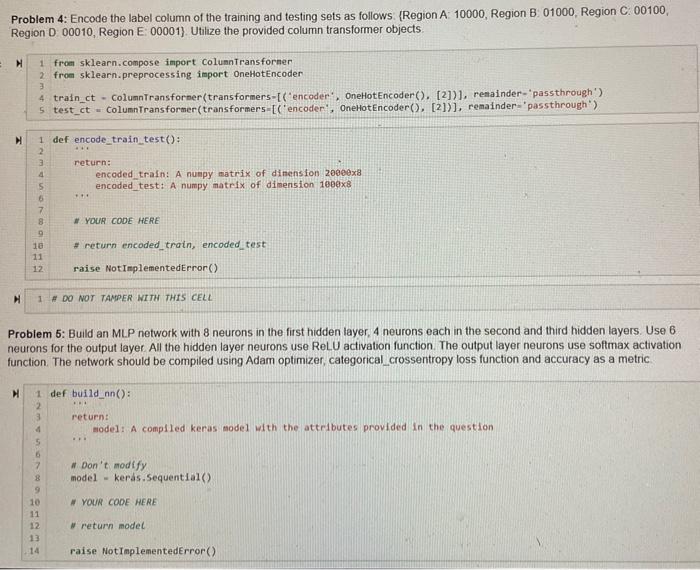 Solved Problem 4: Encode the label column of the training | Chegg.com