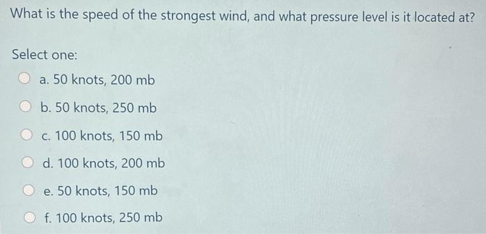 What is the speed of the strongest wind, and what | Chegg.com