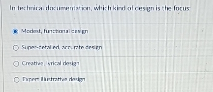Solved In technical documentation, which kind of design is | Chegg.com