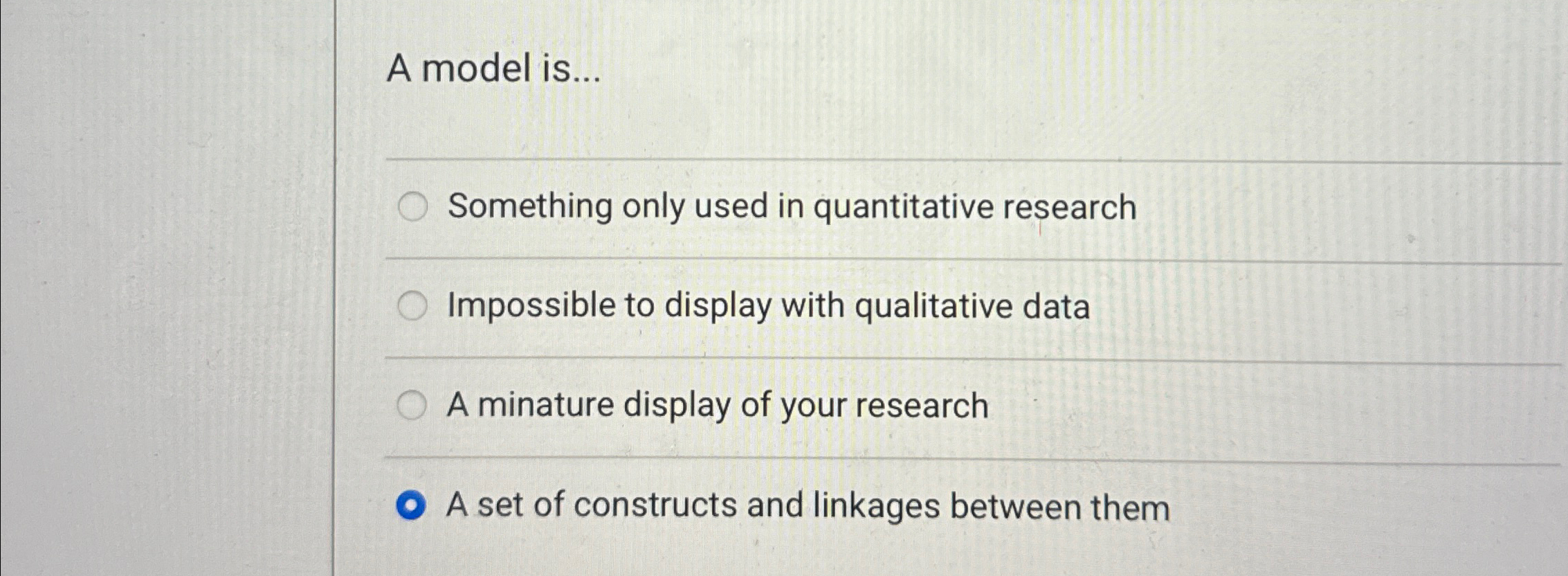 Solved A model is...q,Something only used in quantitative | Chegg.com