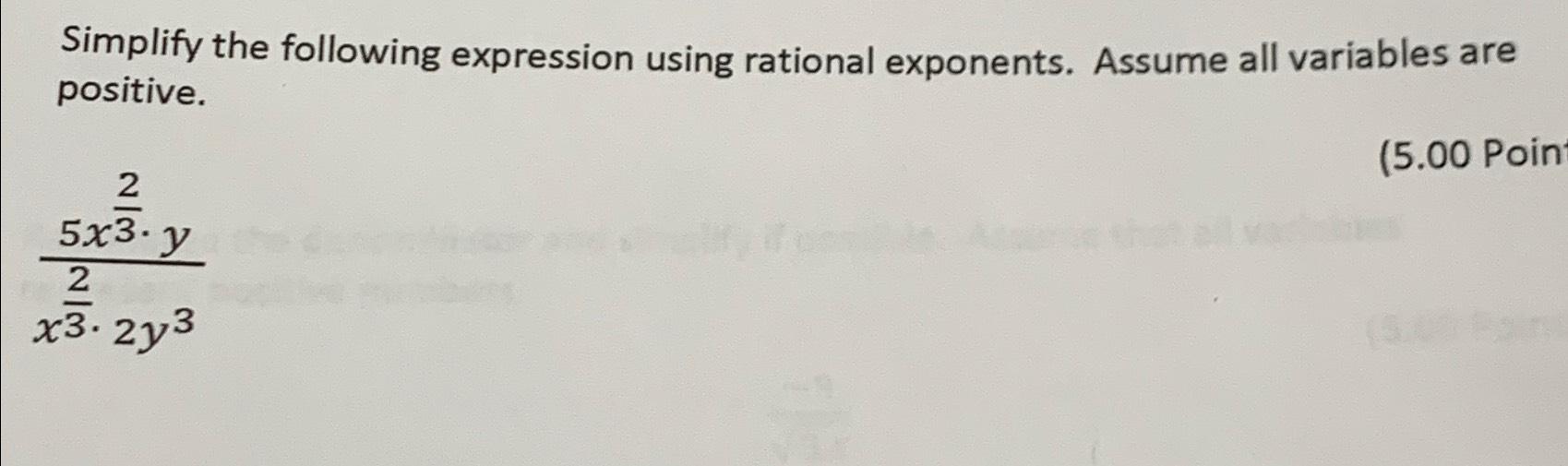 Solved Simplify the following expression using rational | Chegg.com