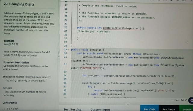 Solved 20. ﻿Grouping DigitsGlven an array of binary digits, | Chegg.com
