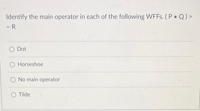 Solved Identify the main operator in each of the following | Chegg.com