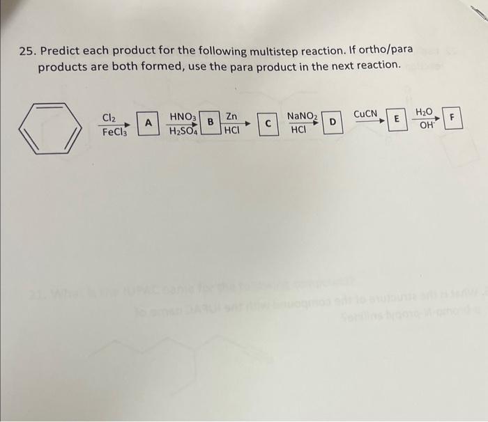 Solved 25. Predict each product for the following multistep | Chegg.com