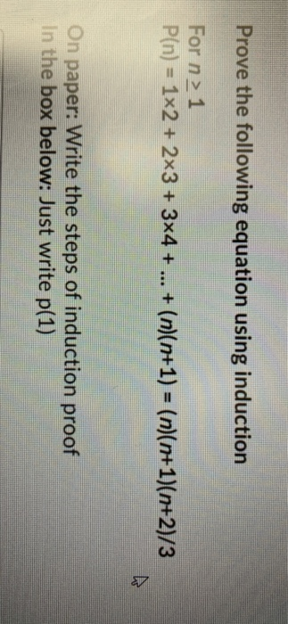 Solved Prove the following equation using induction For n > | Chegg.com