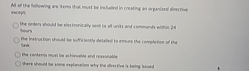 Solved All of the following are Items that must be included | Chegg.com