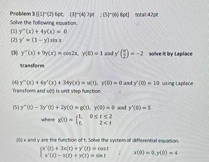 Solved Problem 3[(1)∼(2)6pt;(3)∼(4)7pt;(5)∼(6)8pt] | Chegg.com