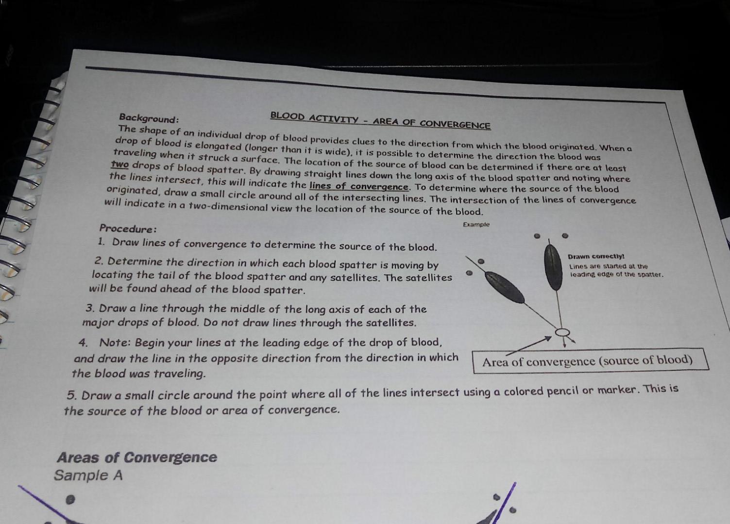 Solved BLOOD ACTIVITY - AREA OF CONVERGENCE Background: The | Chegg.com