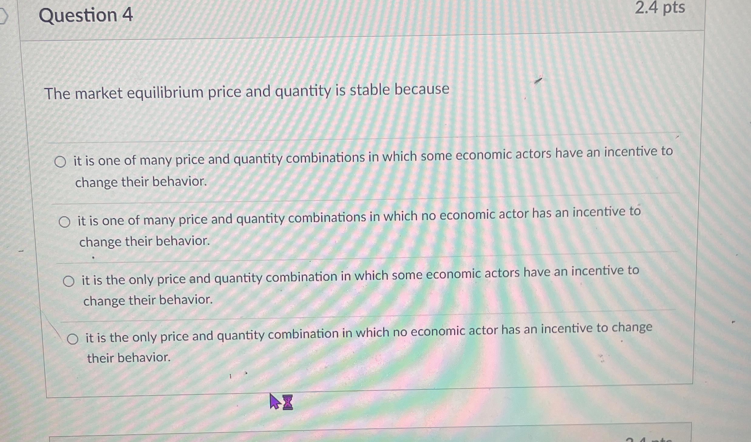 Solved Question 42.4 ﻿ptsThe market equilibrium price and | Chegg.com