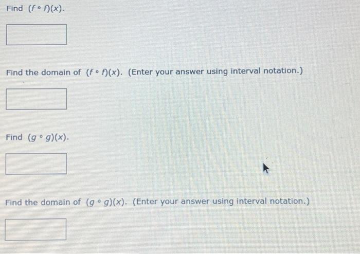 Solved Consider the following functions. f(x)=4x+7,g(x)=3x−1 | Chegg.com
