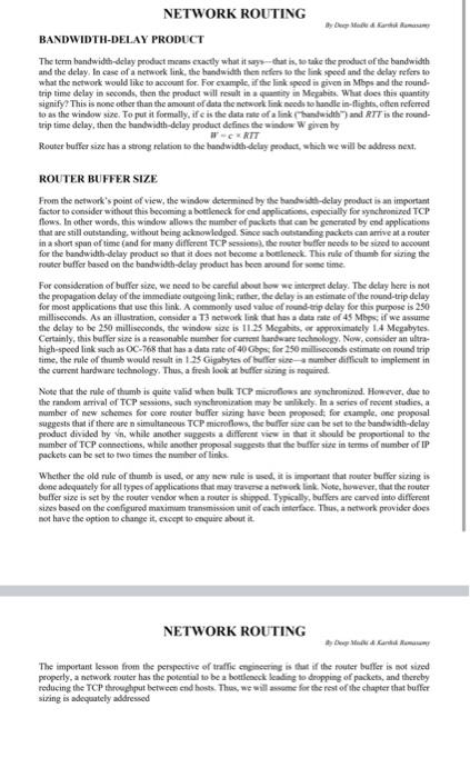 Solved BANDWIDTH-DELAY PRODUCT The term bandwidth-delay | Chegg.com