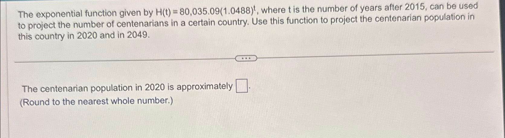 Solved The exponential function given by | Chegg.com