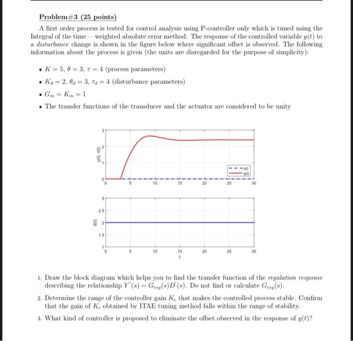Solved Problem\#3 ( 25 points) A first order process is | Chegg.com