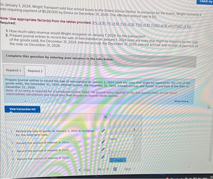Solved On January 1, 2024. Wright Transport sold four school | Chegg.com