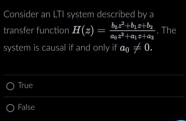 Solved Consider an LTI system described by a transfer | Chegg.com