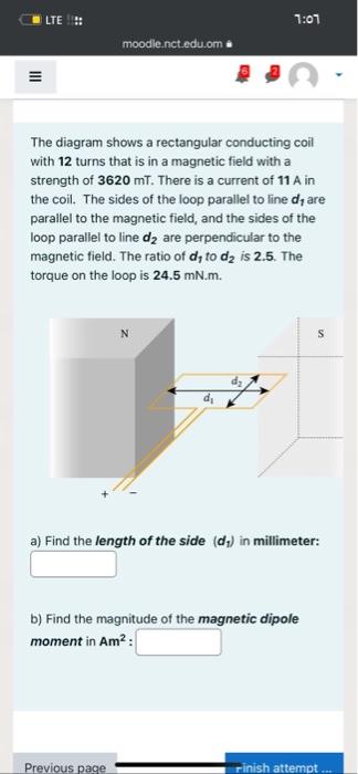The diagram shows a rectangular conducting coil with | Chegg.com