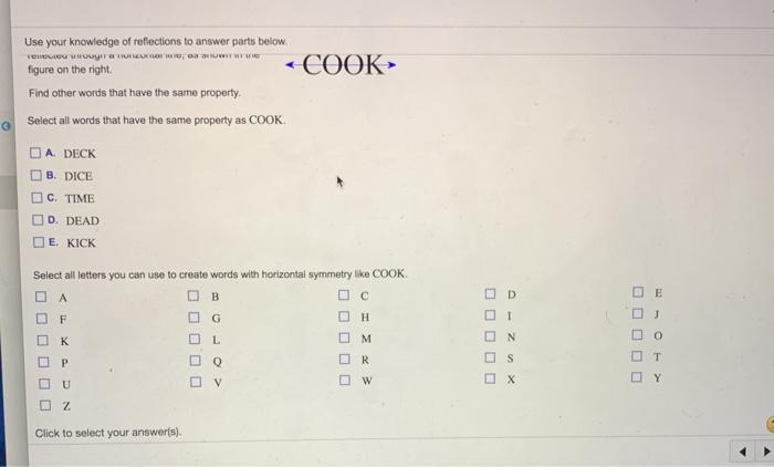 Solved Use your knowledge of reflections to answer parts | Chegg.com