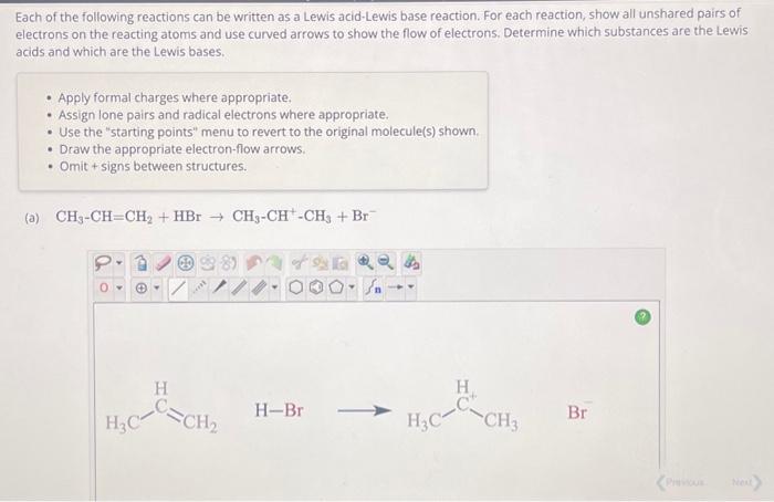 Solved CH3−CH=CH2+HBr→CH3−CH+−CH3+Br− Br (i) ChemDoodie? | Chegg.com