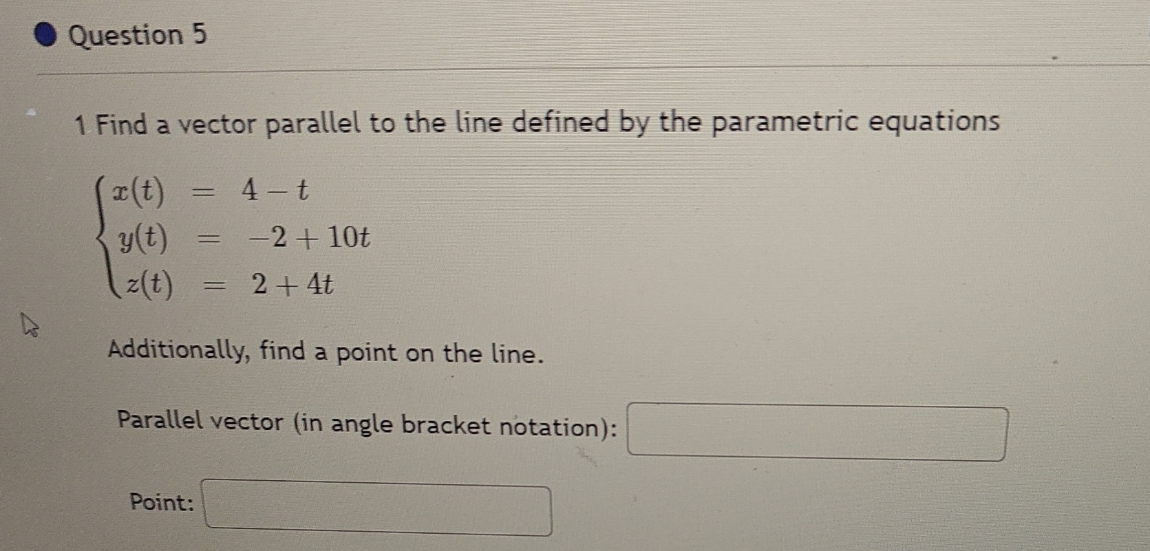 Solved Question 51 ﻿Find a vector parallel to the line | Chegg.com
