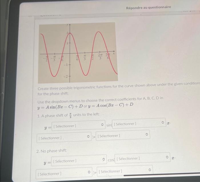 Solved Create three possible trigonometric functions for the | Chegg.com