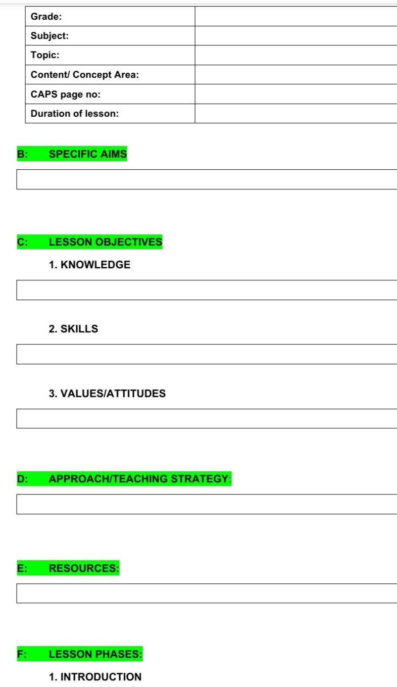 Solved create creative and interactive lesson plans for the | Chegg.com