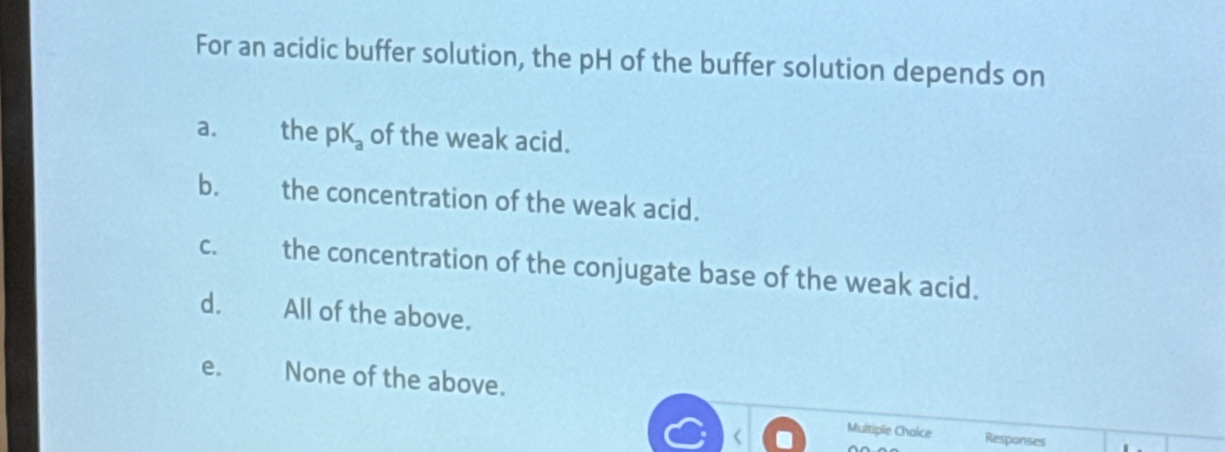 Solved For an acidic buffer solution, the pH of the buffer | Chegg.com