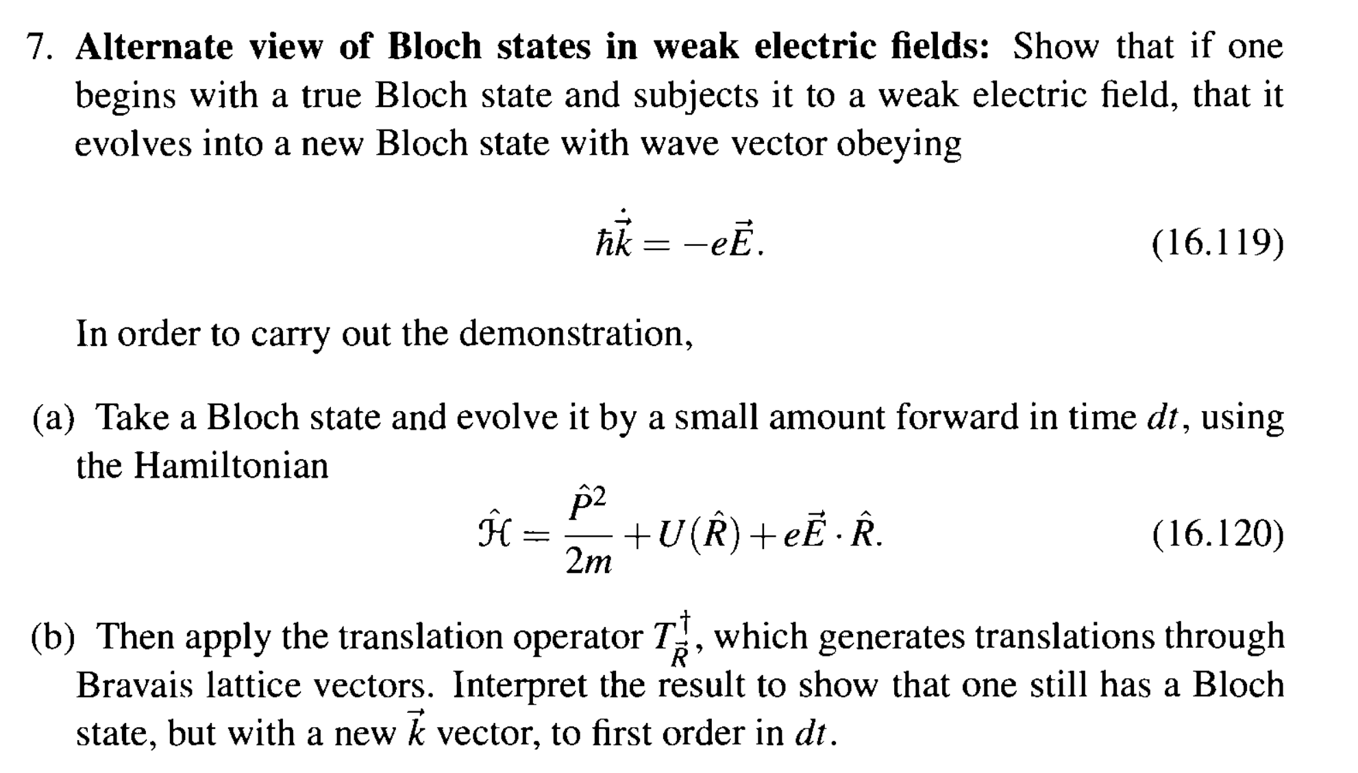 Solved Alternate view of Bloch states in weak electric | Chegg.com