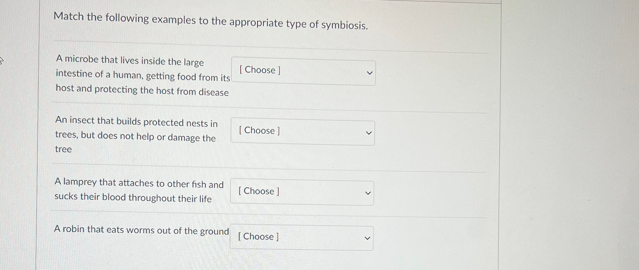 Solved Match the following examples to the appropriate type | Chegg.com