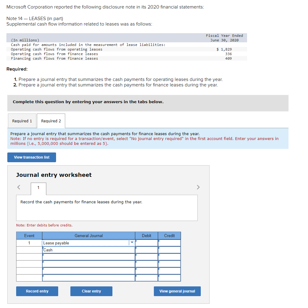 Solved Microsoft Corporation reported the following | Chegg.com