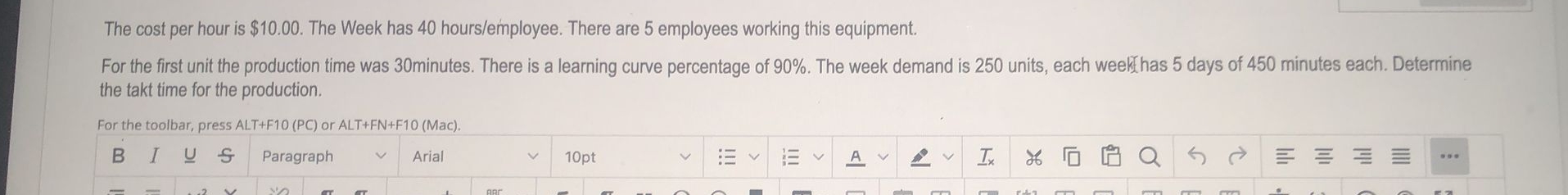 Solved The cost per hour is $10.00. ﻿The Week has 40 | Chegg.com