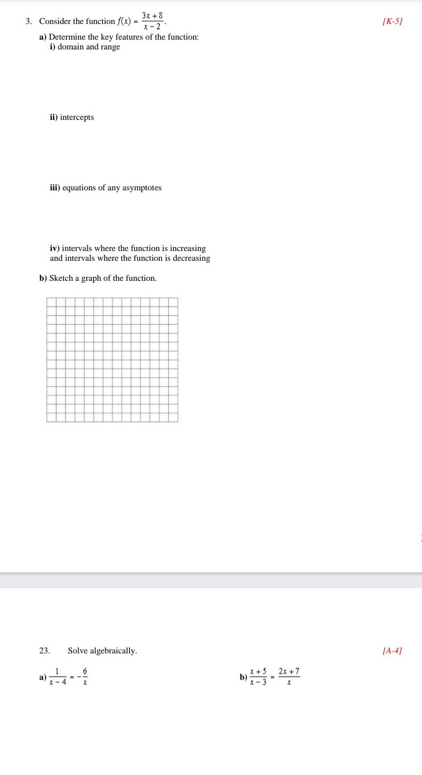 Solved 1. Consider the function \\( f(x)=\\frac{3}{4 x-5} | Chegg.com