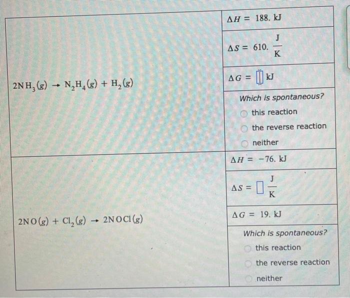 Solved Calculating dG from dH and dS:What will be the step | Chegg.com