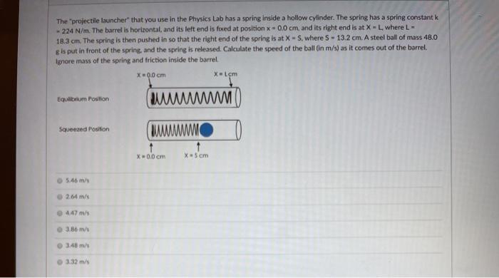Solved The projectile launcher that you use in the Physics | Chegg.com